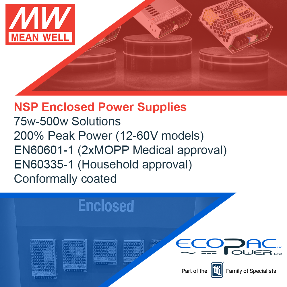 NSP-series of Enclosed Power Supplies offering 75-500W solutions ...